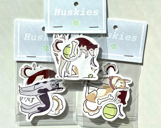 Husky Dog Stickers One Inch Round Seals - Etsy