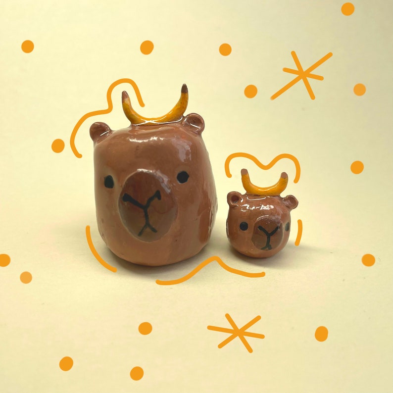 Capybara Desk Friends | Clay Charms | Clay Desk Friends | Capybara ...
