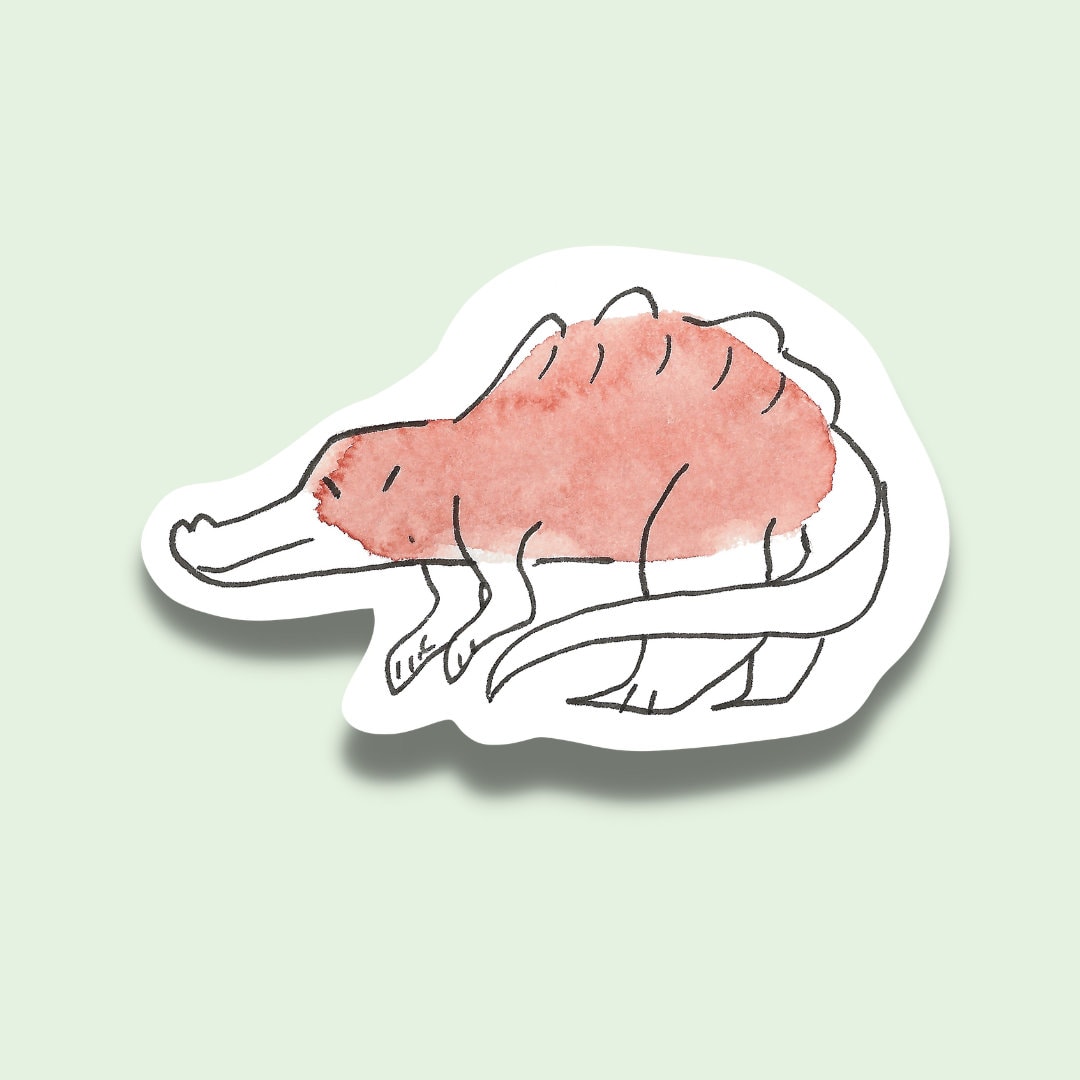 Red Spinosaurus Sticker | Stickers | Animals | Watercolor | - Etsy