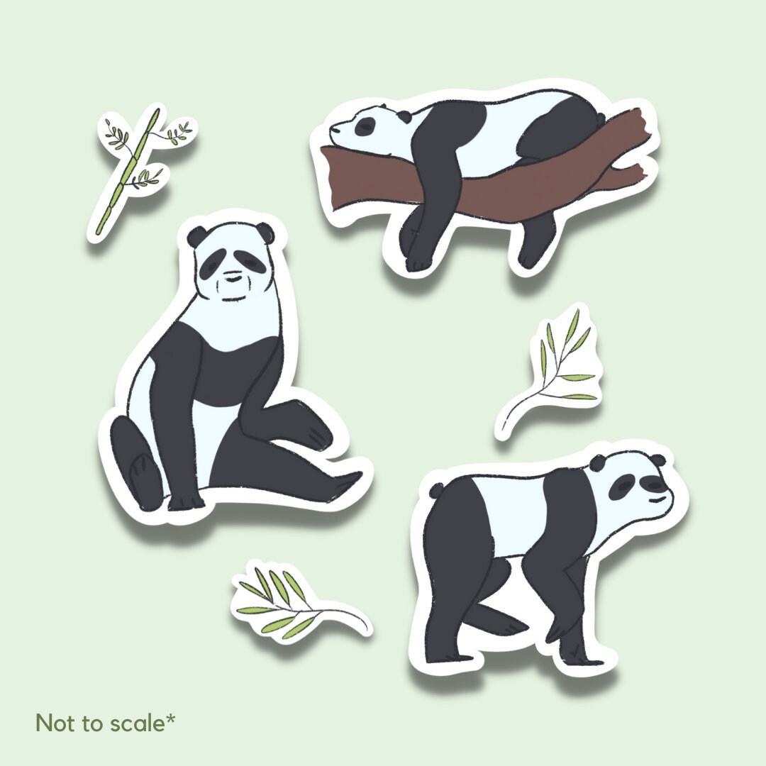 Panda Sticker Pack Stickers Animals - Etsy