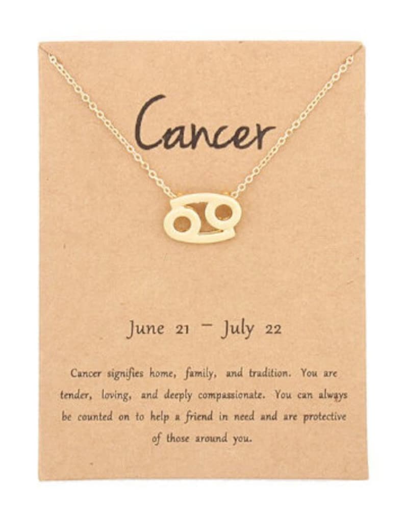 Elegant Cancer Zodiac Sign Constellation Pendant Charm Necklace - Etsy