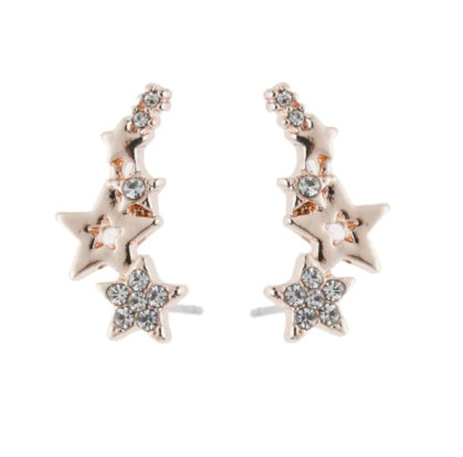 Estrella elegante brillante oro rosa plateado pendientes regalos señora ...