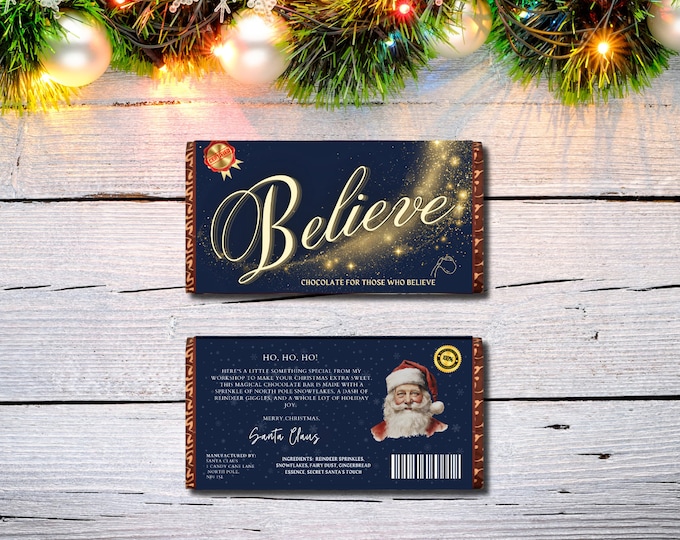 Editable Christmas Candy Bar Wrapper Template, Christmas Chocolate ...