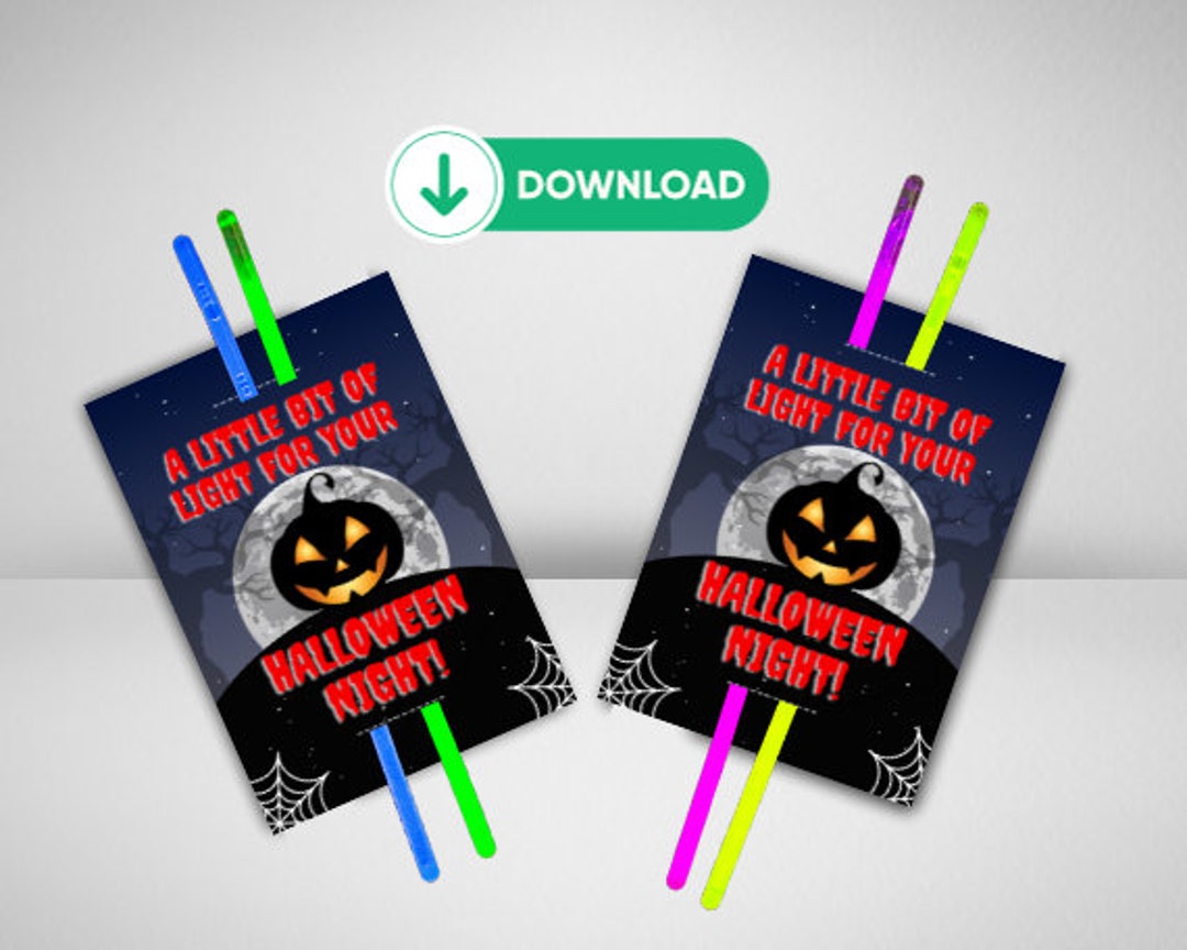 Printable A Little Light to Glow Your Night. Monster Glow Stick Cards ...