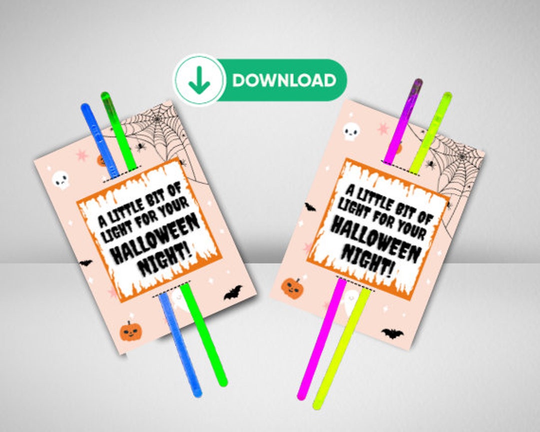 Printable A Little Light to Glow Your Night. Monster Glow Stick Cards ...