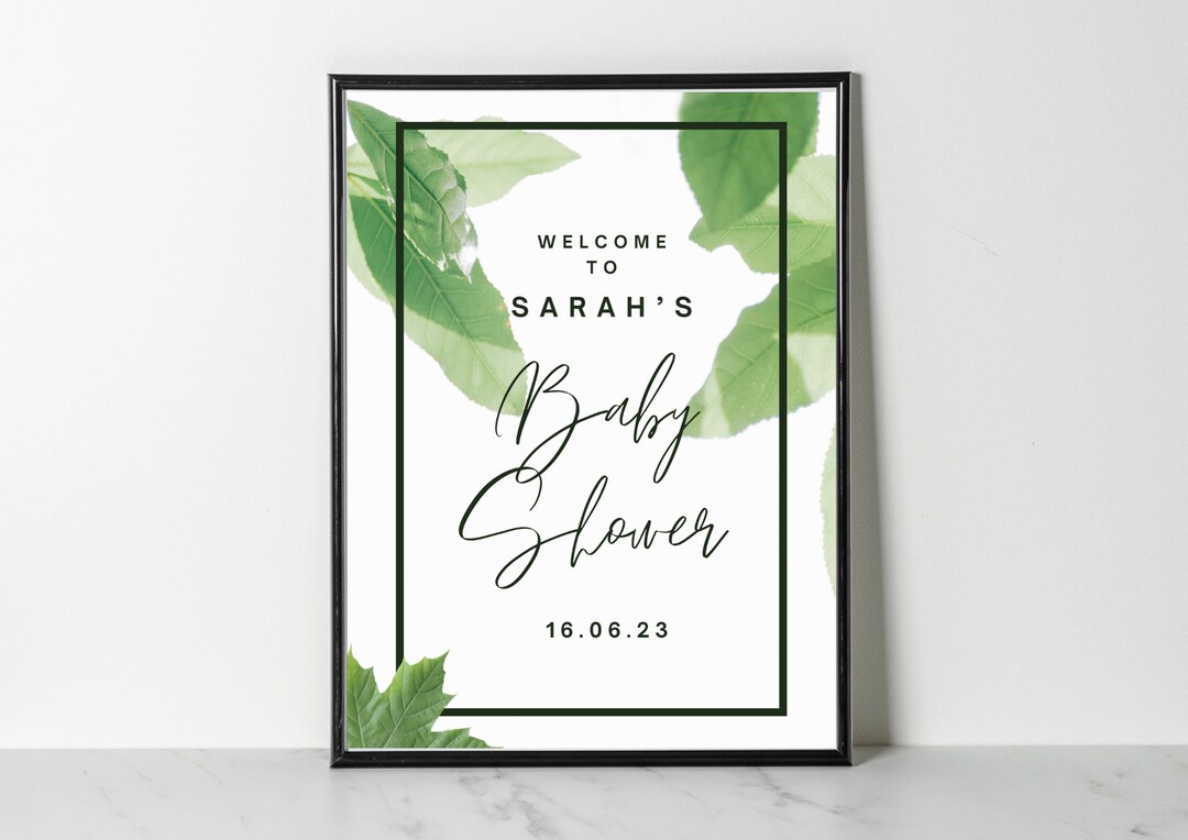 Personalised Greenery Ivy Baby Shower Welcome Print A4 - Etsy