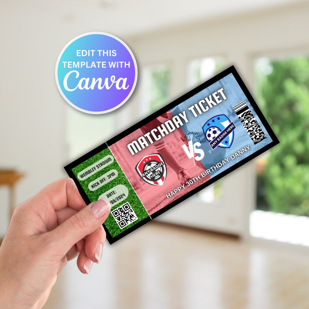 Editable Template Football Design Your Own Ticket Sports Special ...