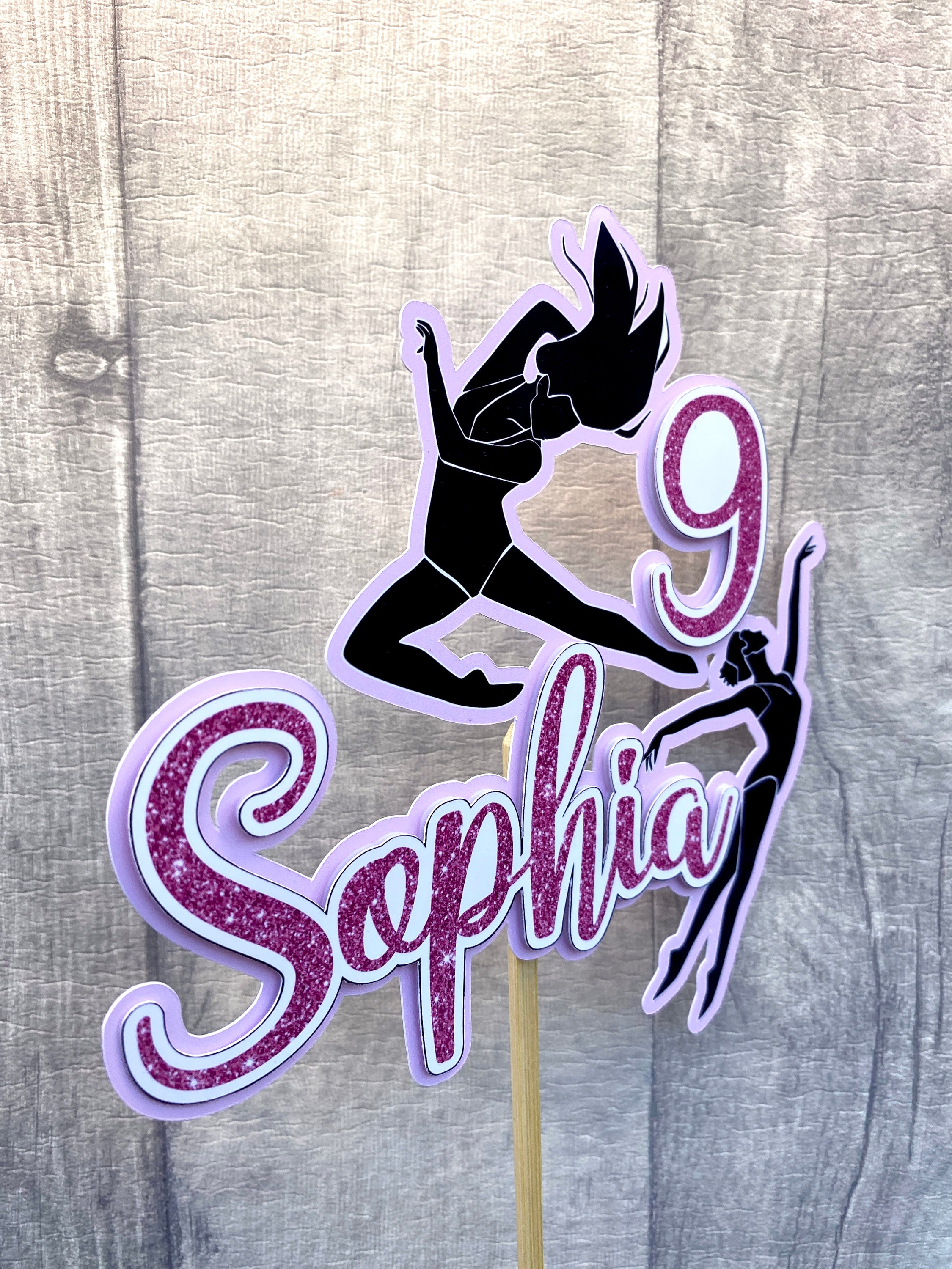 Personalised Dance Cake Topper - Girls - Dancing - Pink - - Etsy UK