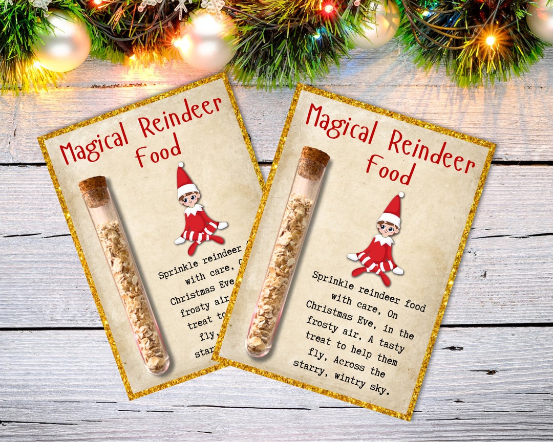 Magic Reindeer Food Tube Santas Sleigh Magical Reindeer Dust Card ...