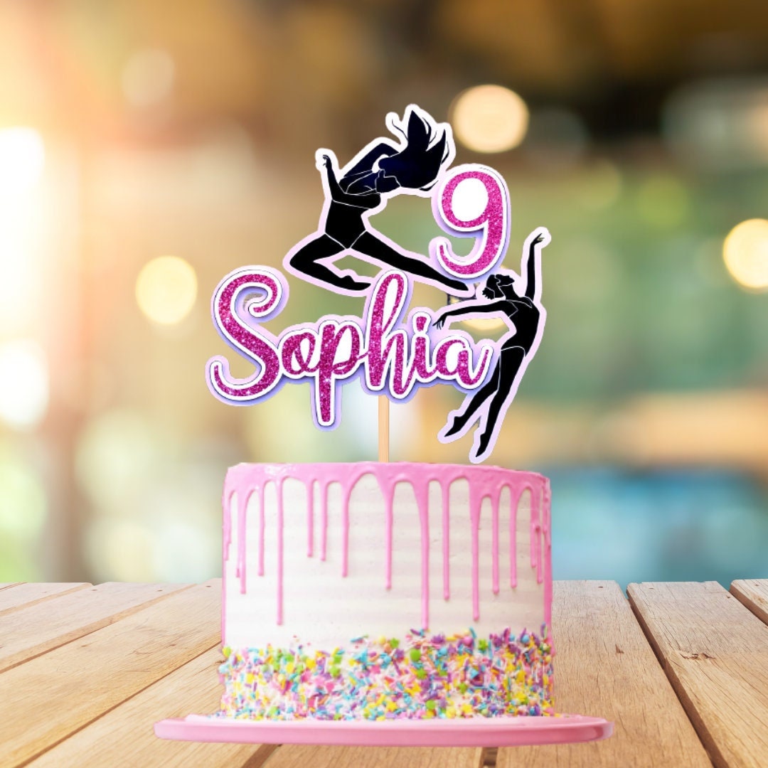 Personalised Dance Cake Topper - Girls - Dancing - Pink - - Etsy UK