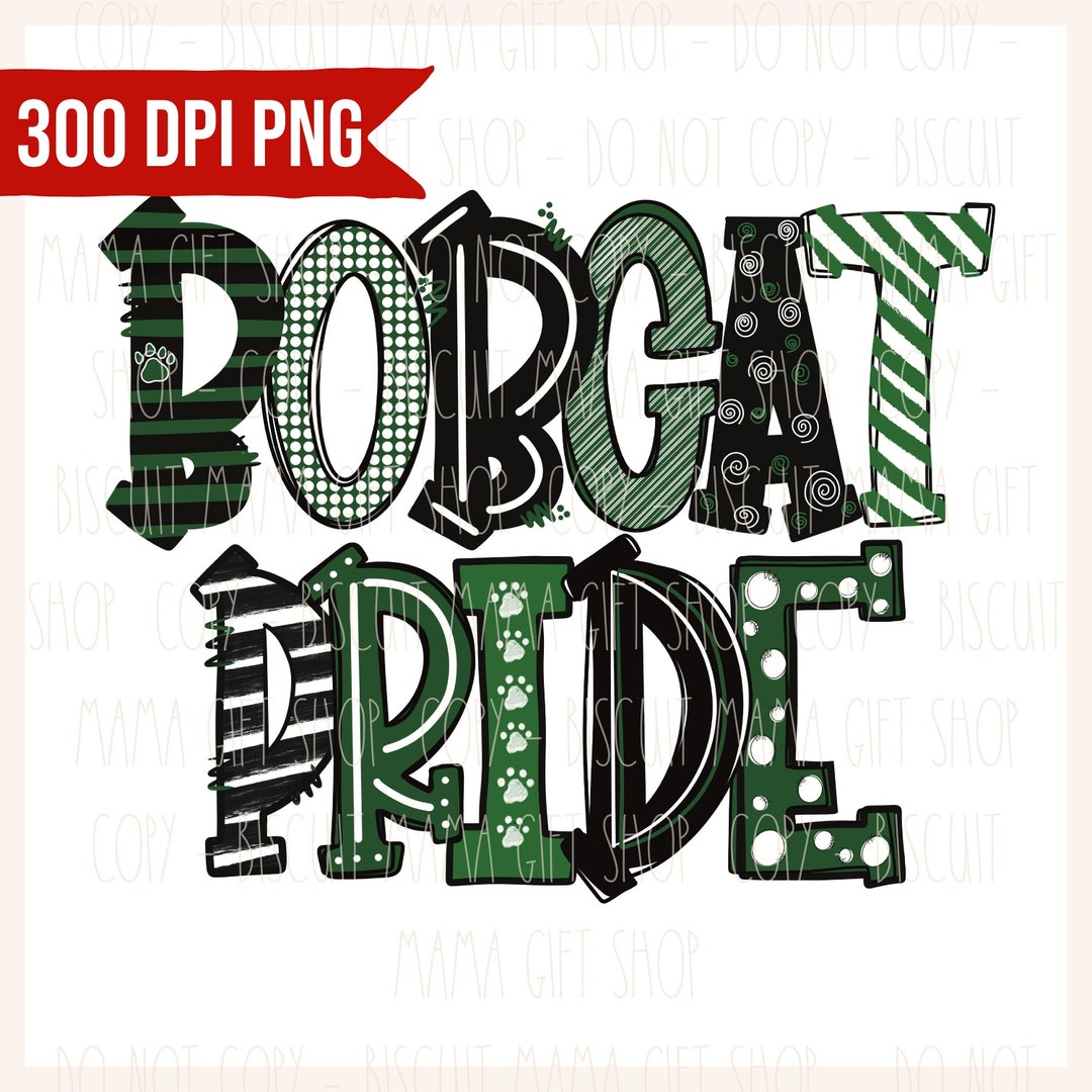 Bobcat Pride Design, Bobcats Png, Bobcats School Spirit, Bobcats Green ...