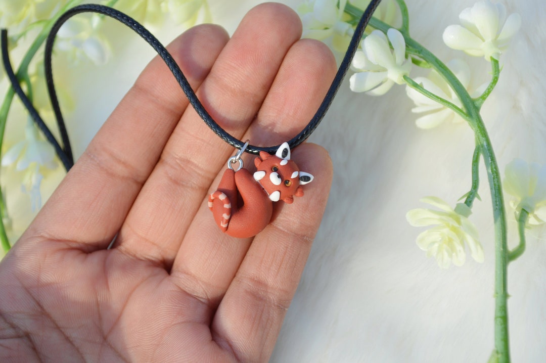 Red Panda Necklace / Little Red Panda Jewelry / Cute Animal Necklace ...