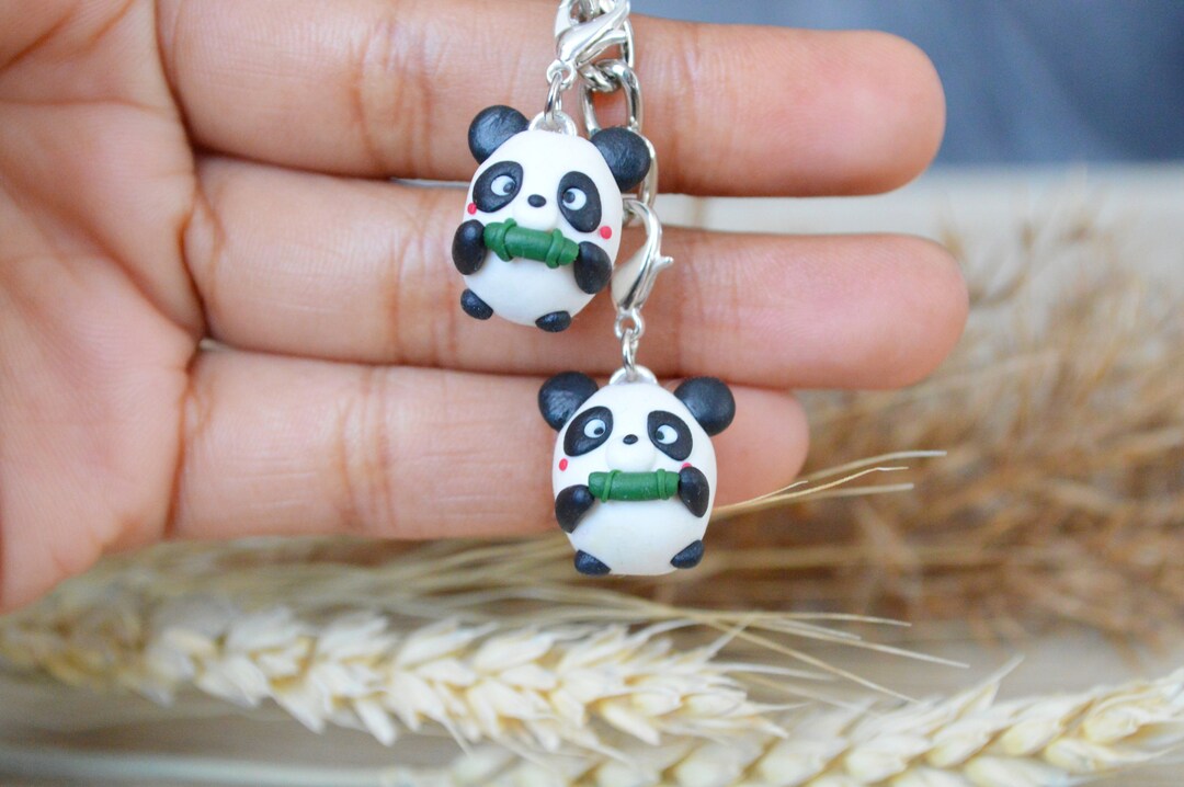 Panda Key Ring / Kawaii Panda Key Ring / Key Ring for Panda Fan / Black ...