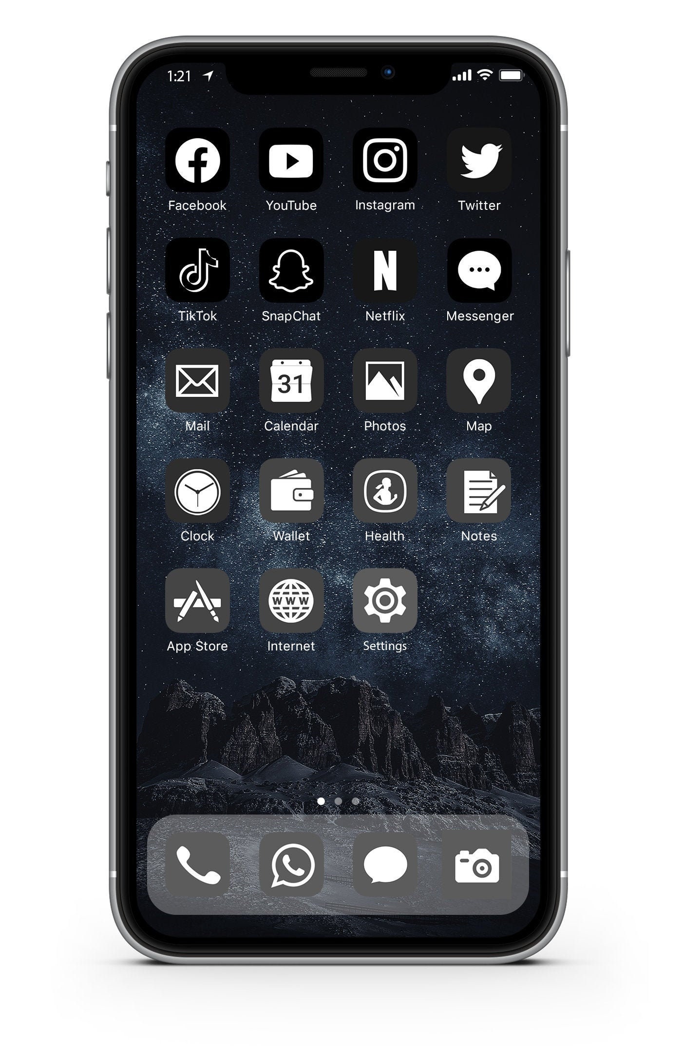 Ios Icon Lifetime All Access Pack Dark Minimalistic Iphone - Etsy Singapore