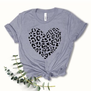 Leopard Heart Shirt | Leopard Shirt | Heart Shirt | Cute T-shirt ...