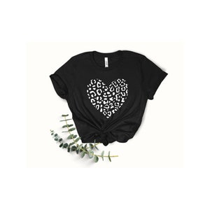 Leopard Heart Shirt | Leopard Shirt | Heart Shirt | Cute T-shirt ...