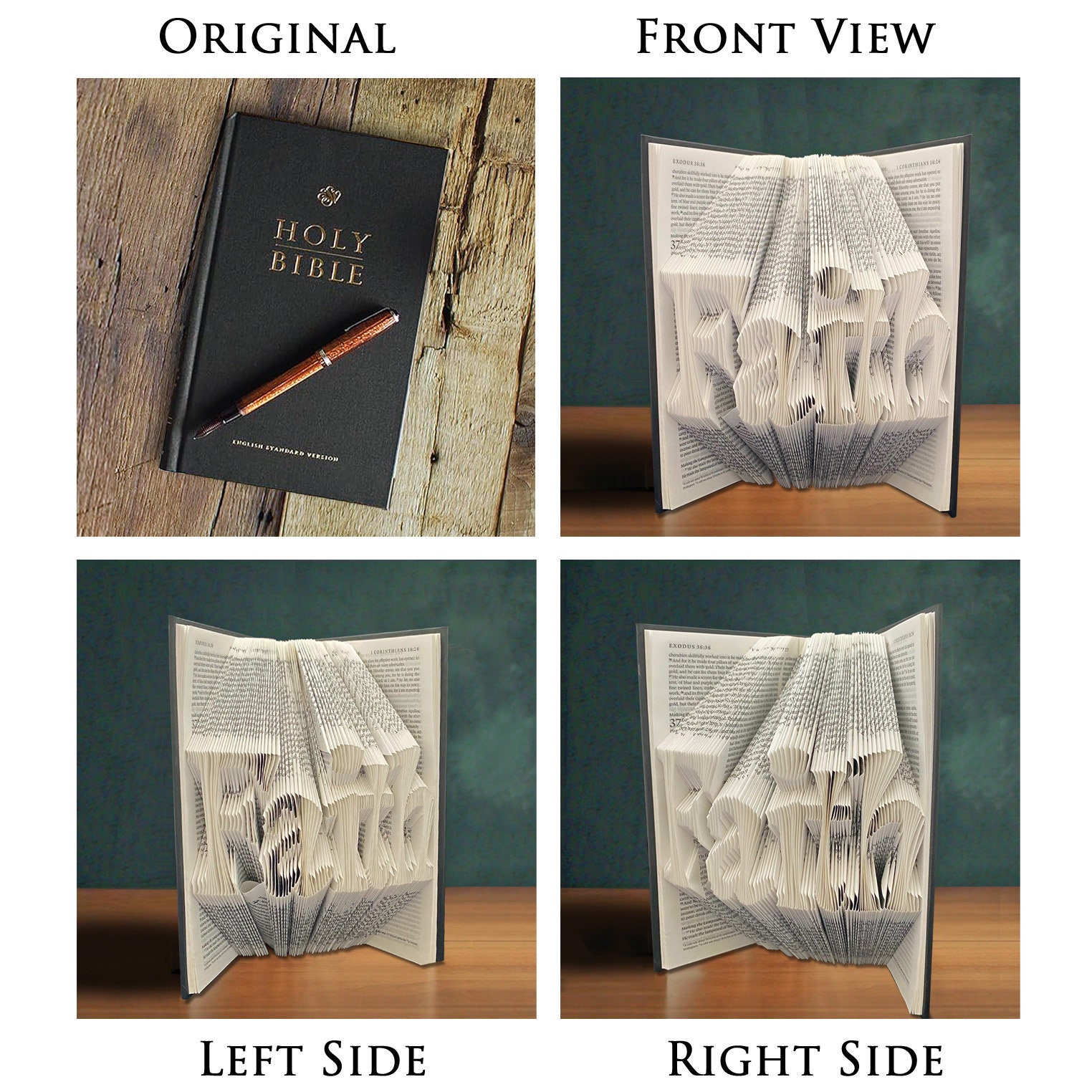 Faith Christian Bible Art Made With ESV Bible. Christian Gift, Holy ...