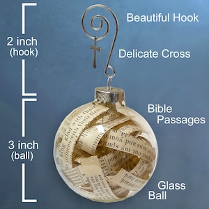 Ornament Made With Pages From a Bible, Handmade Bible Ornament With ...