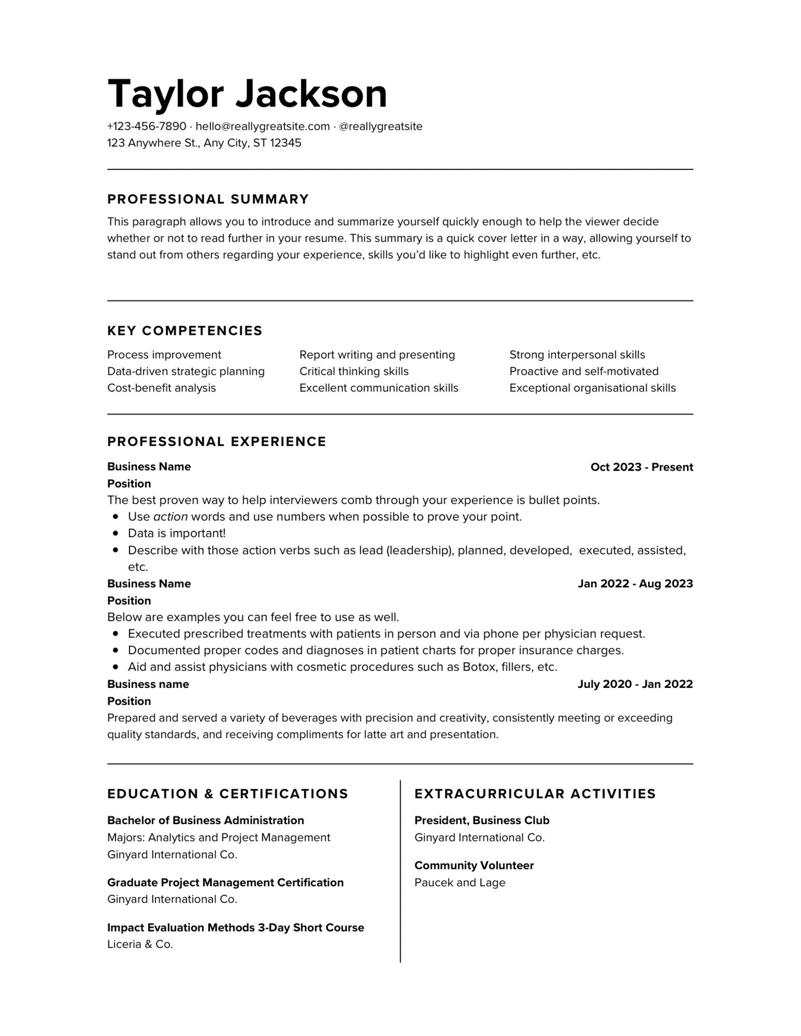 Simple and Professional Resume/curriculum Vitae CV Template for Medical ...