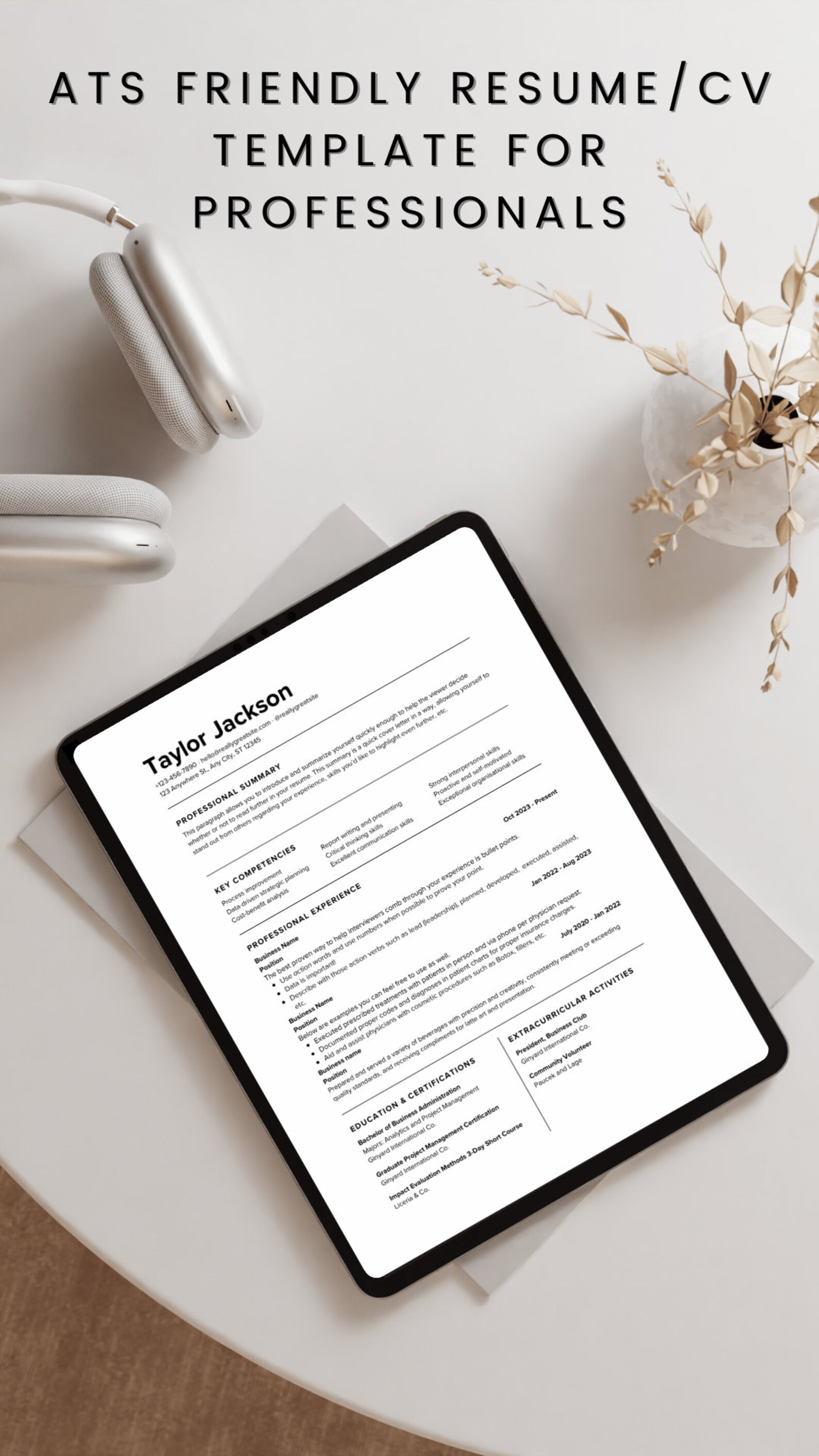 Simple and Professional Resume/curriculum Vitae CV Template for Medical ...