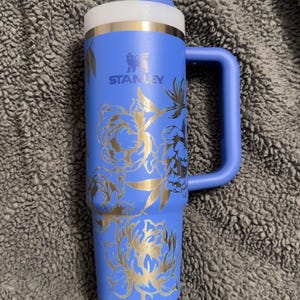 Laser Engraved 30oz Blue Stanley Tumbler - Etsy