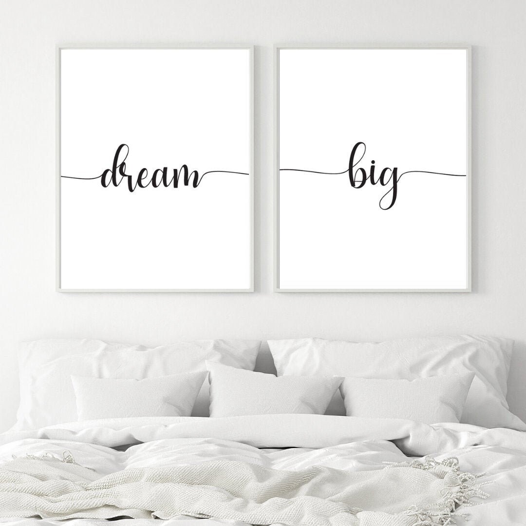 Dream Big Set of 2 Wall Art I Artwork I Art Print I Wall | Etsy