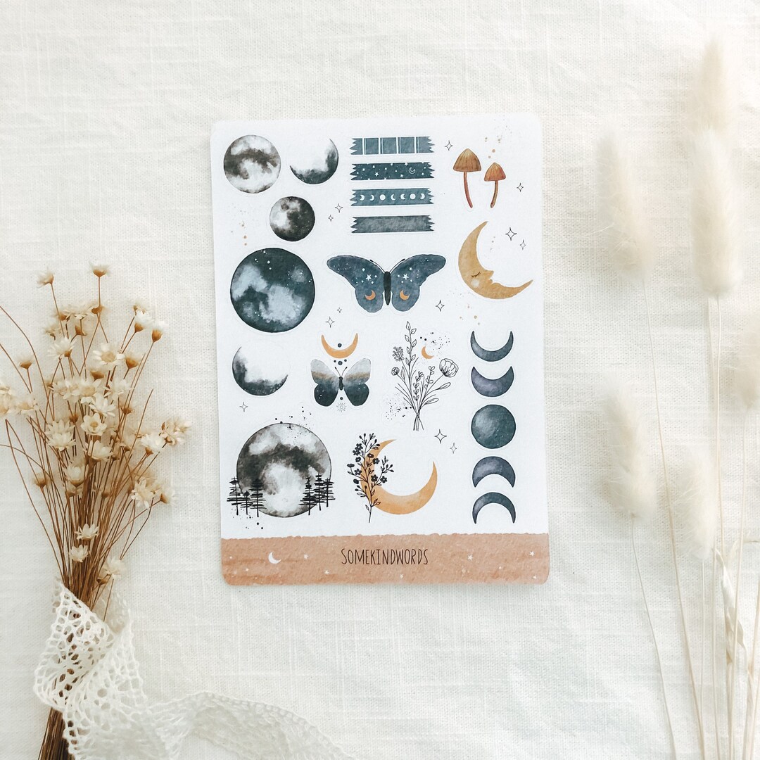 Sticker Sheet moon Love Aesthetic Stickers - Etsy
