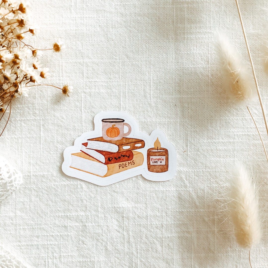 Die-cut Sticker stack of Books Aesthetic - Etsy