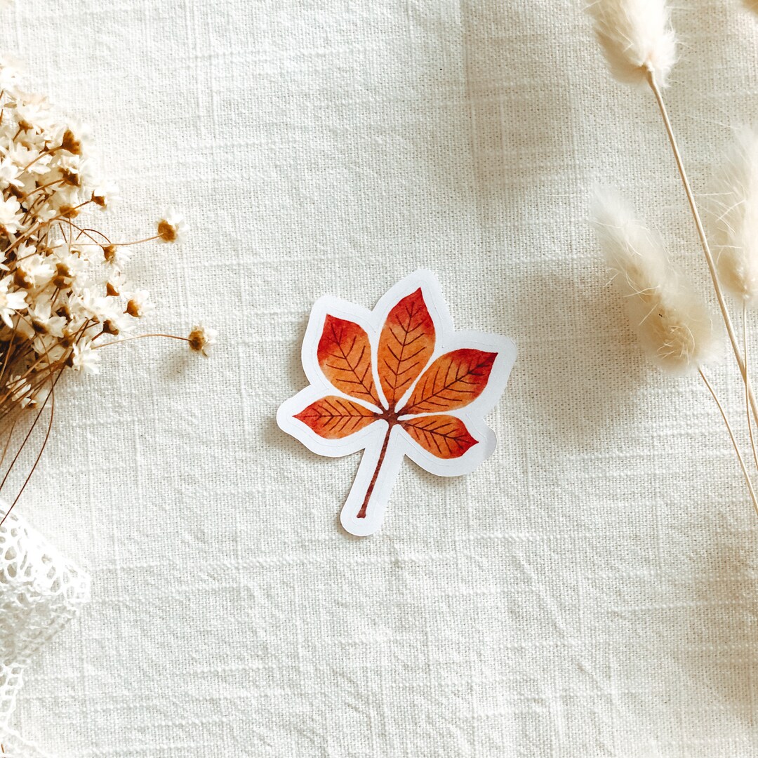 Die-cut Sticker chestnut Leaf Aesthetic Stickers, Bullet Journal ...