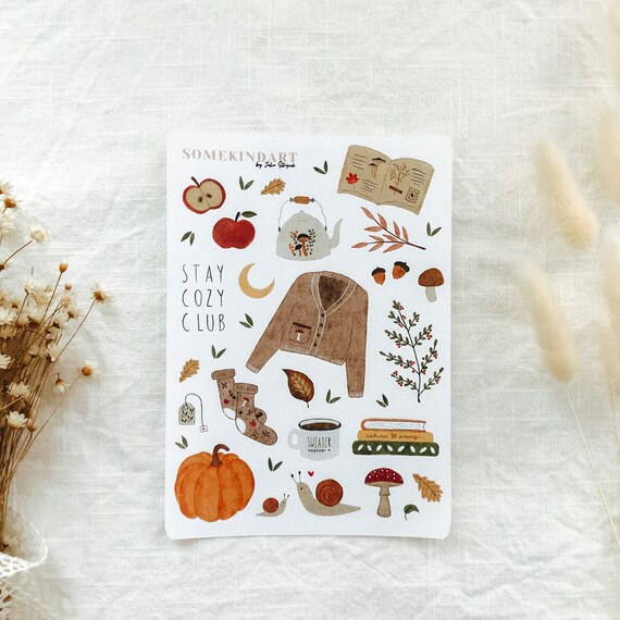 Sticker Sheet cozy Autumn Aesthetic Stickers - Etsy