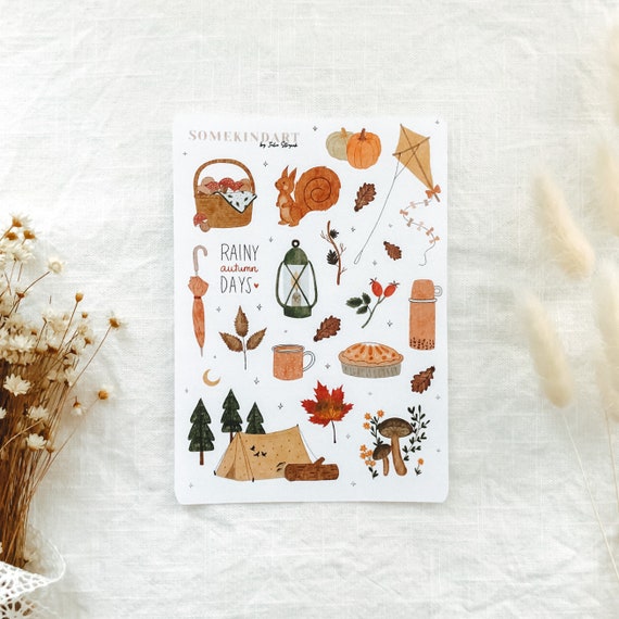 Sticker Sheet autumn Fun Aesthetic Stickers - Etsy
