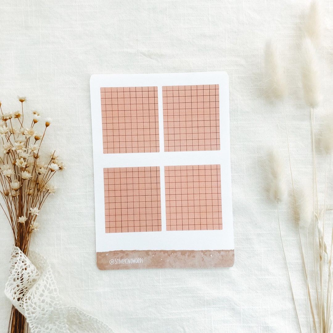 Sticker Sheet "memo Notes" | Aesthetic Stickers, Grid Pattern, Bullet ...