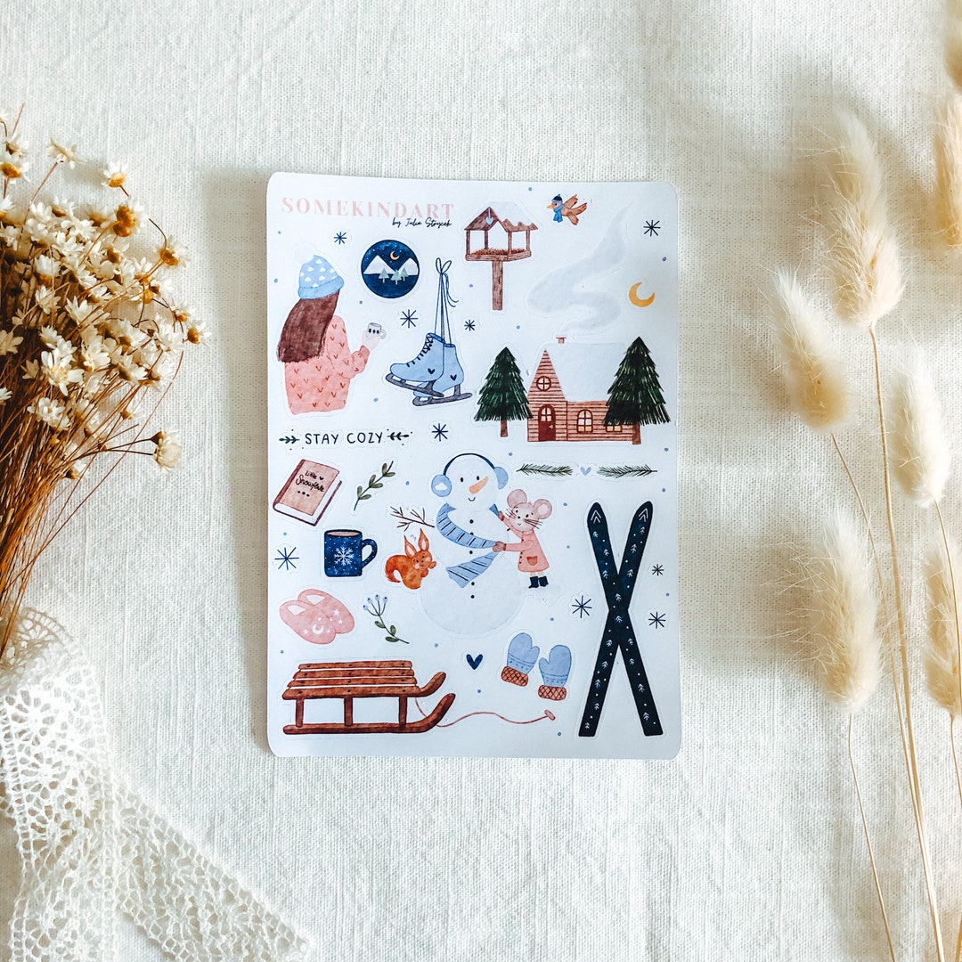 Sticker Sheet winter Fun Aesthetic Stickers - Etsy