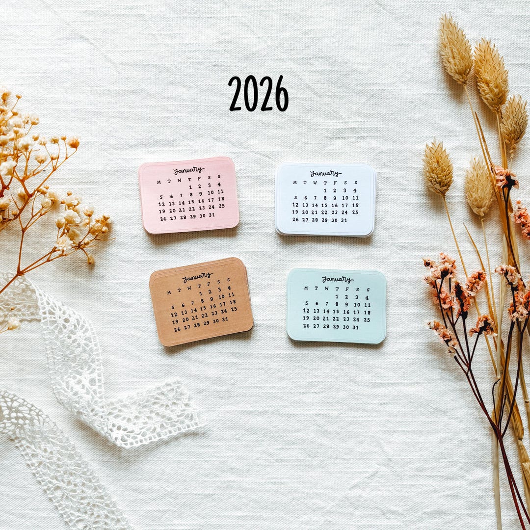 2026 Mini Calendar Sticker Set Journal Stickers, Bullet Journal ...