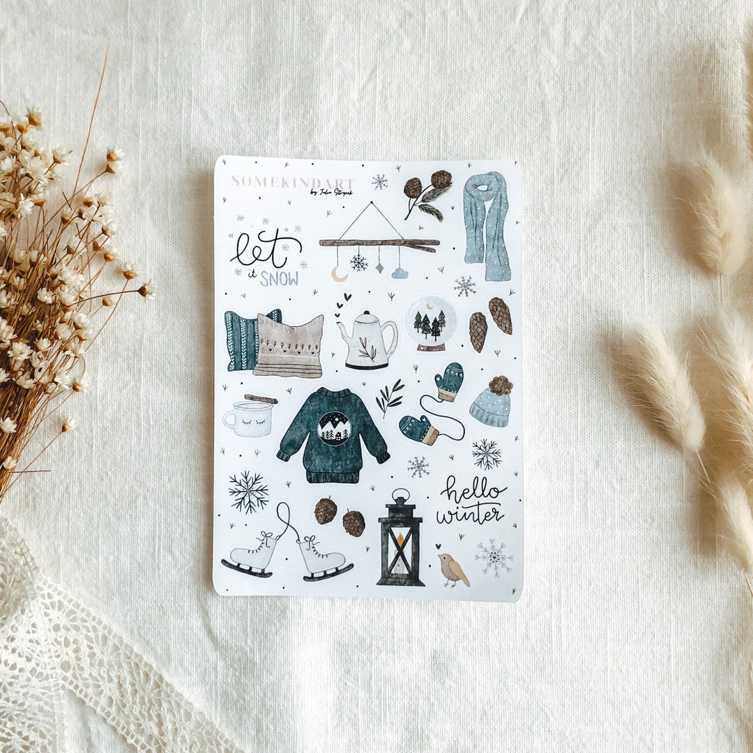 Sticker Sheet cozy Winter Aesthetic Stickers - Etsy