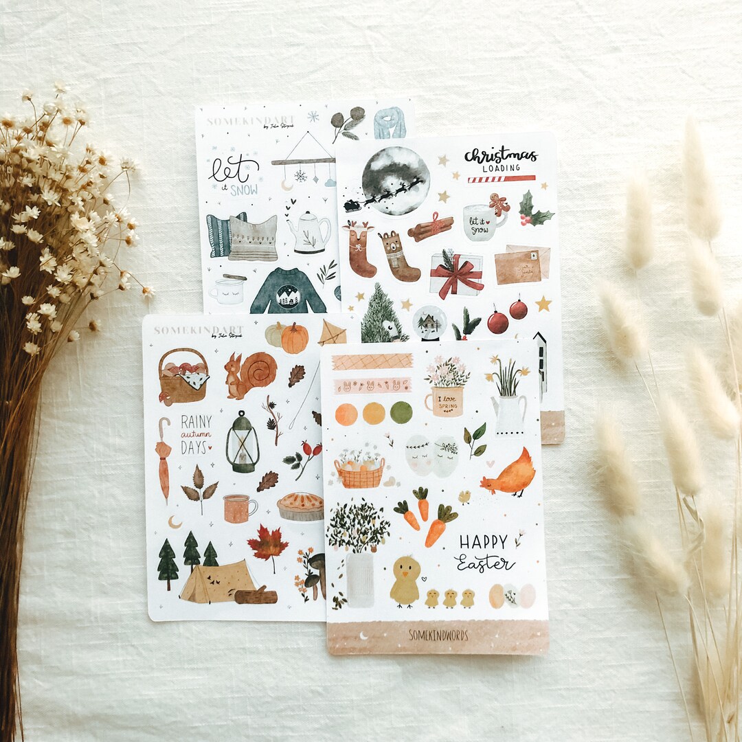 Four Seasons Bundle Aesthetic Stickers Matte Sticker - Etsy