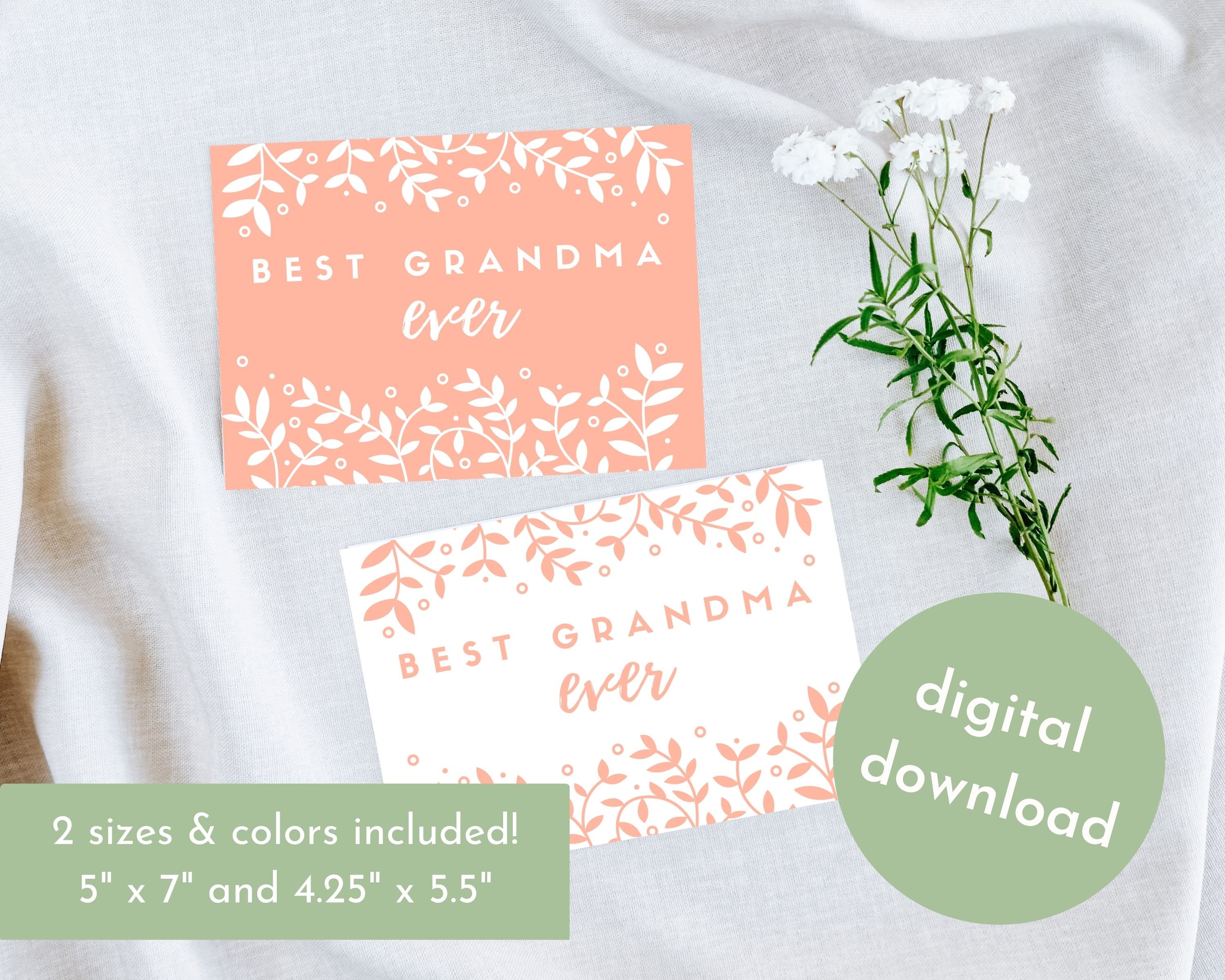 Printable Mother's Day Card for Grandma Best Grandma Ever Card Grandma ...