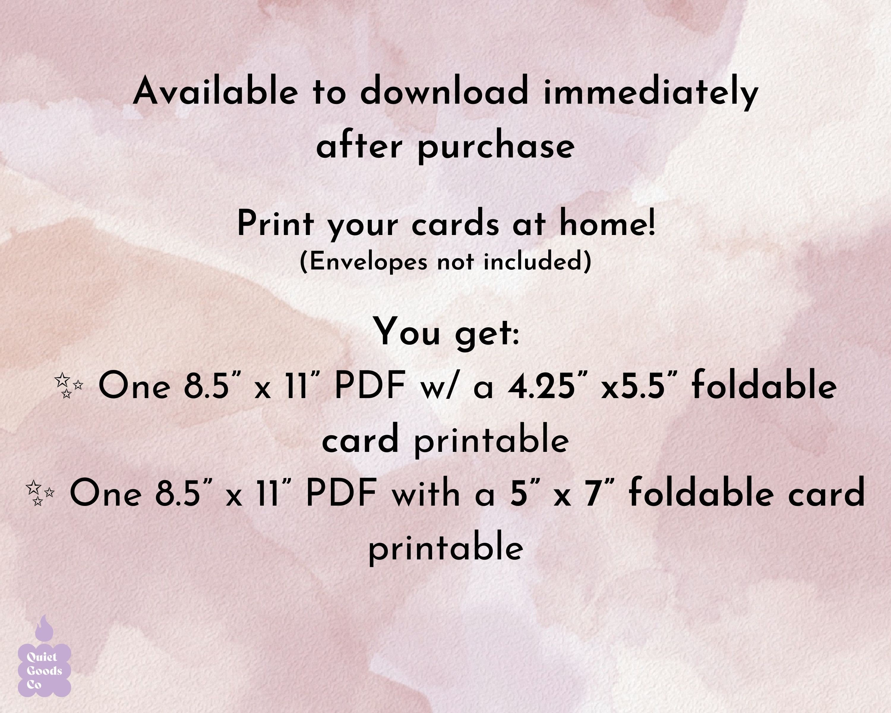 Last Minute Printable Valentine's Day Card - Instant Download PDF Card ...