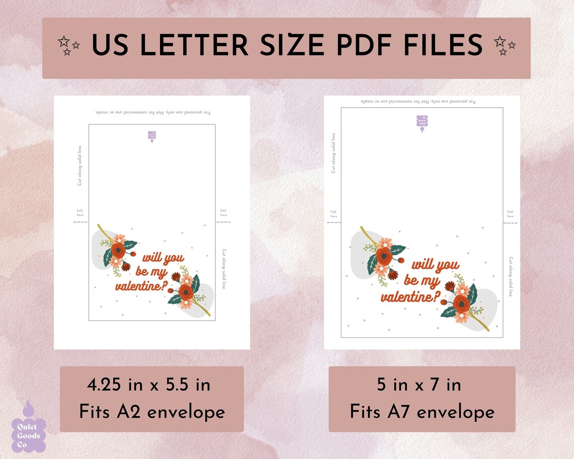 Last Minute Printable Valentine's Day Card - Instant Download PDF Card ...