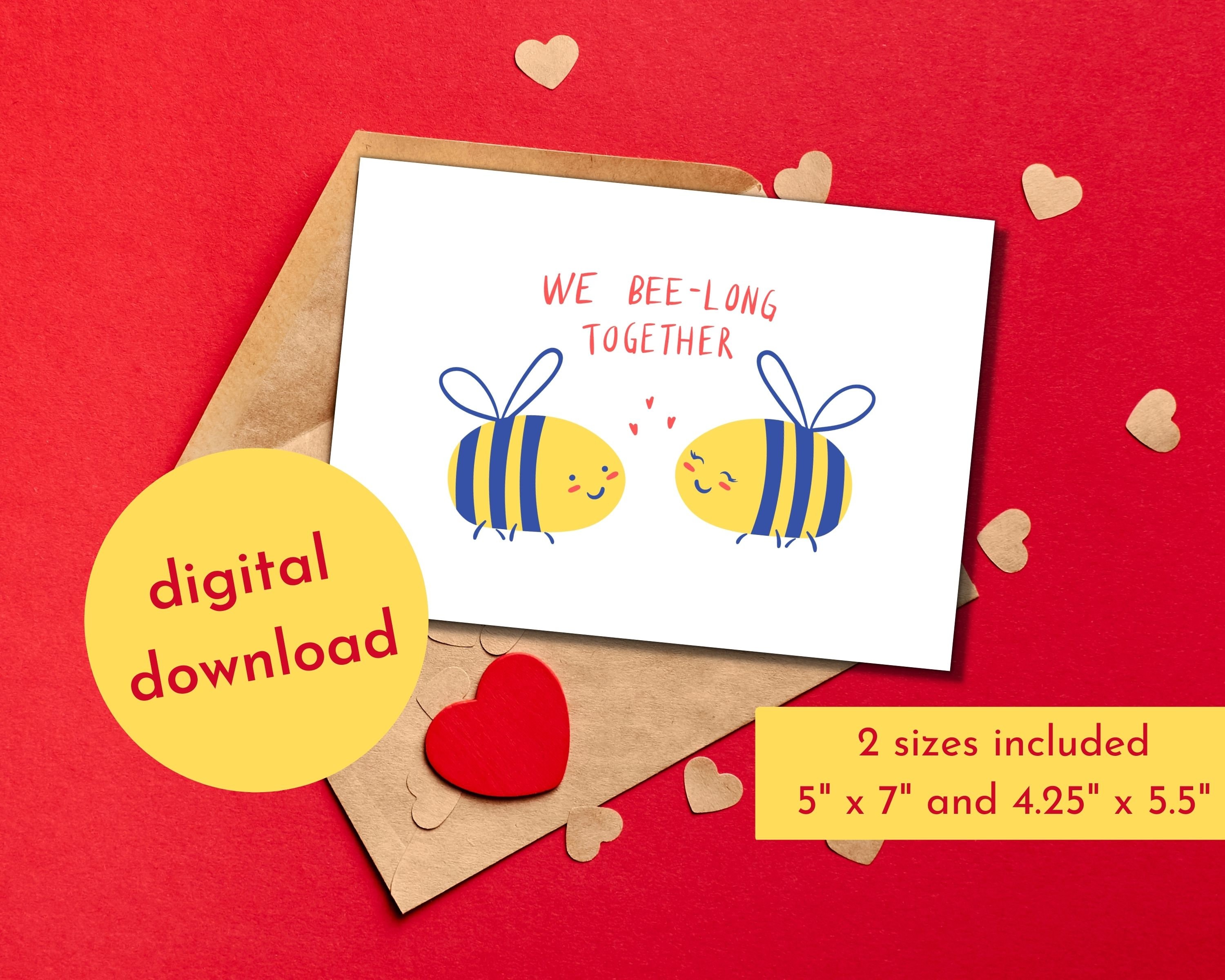 Printable Valentine's Day Card Instant Download PDF Card Last Minute ...