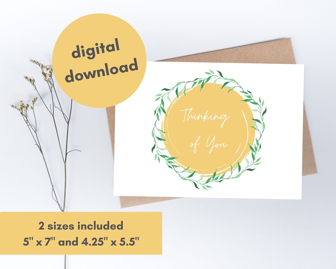 Thinking of You Printable Card - Simple Pick Me up Card - Sympathy Card ...