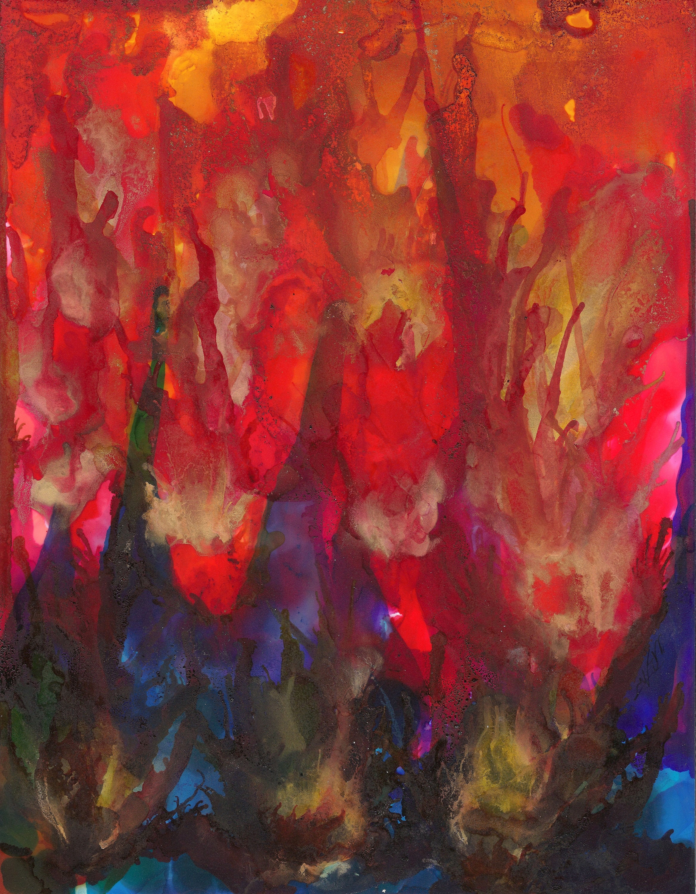 Fire Art | Wild Fire Art | Abstract Art | Original Art | Alcohol Ink ...