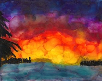 Alcohol Ink Painting - Etsy