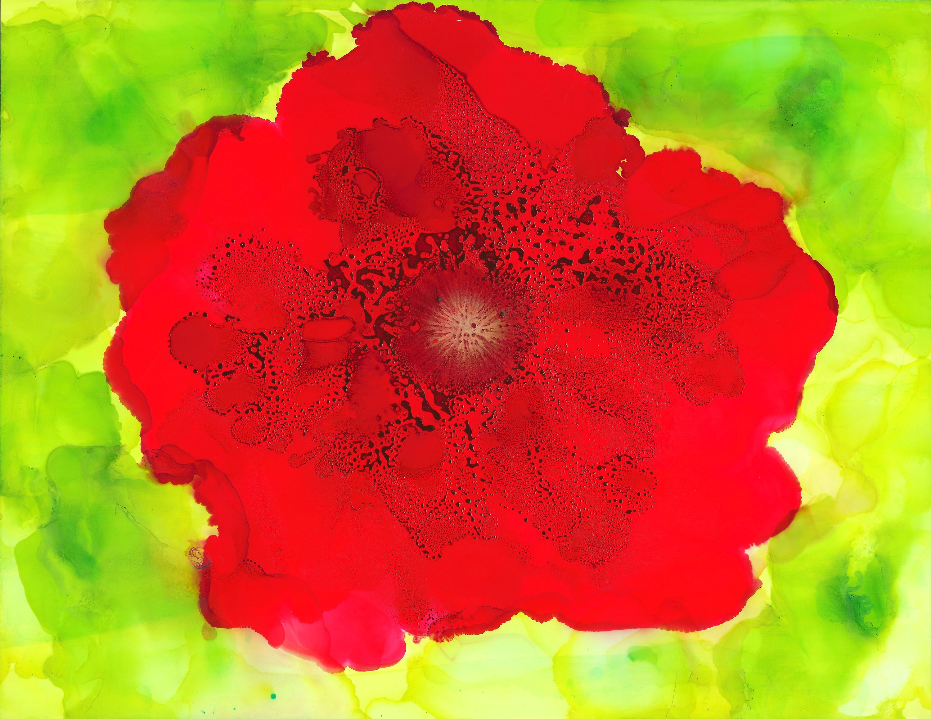 Red Flower Art Red Art Abstract Art Original Art Alcohol Ink Painting ...