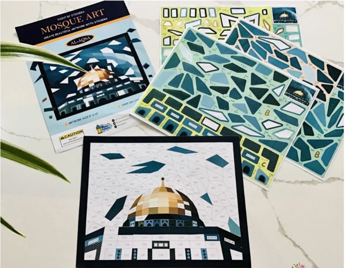 Mosque Art | Al-aqsa Sticker Activity Set | Artwork 8"x10" | by Momin ...