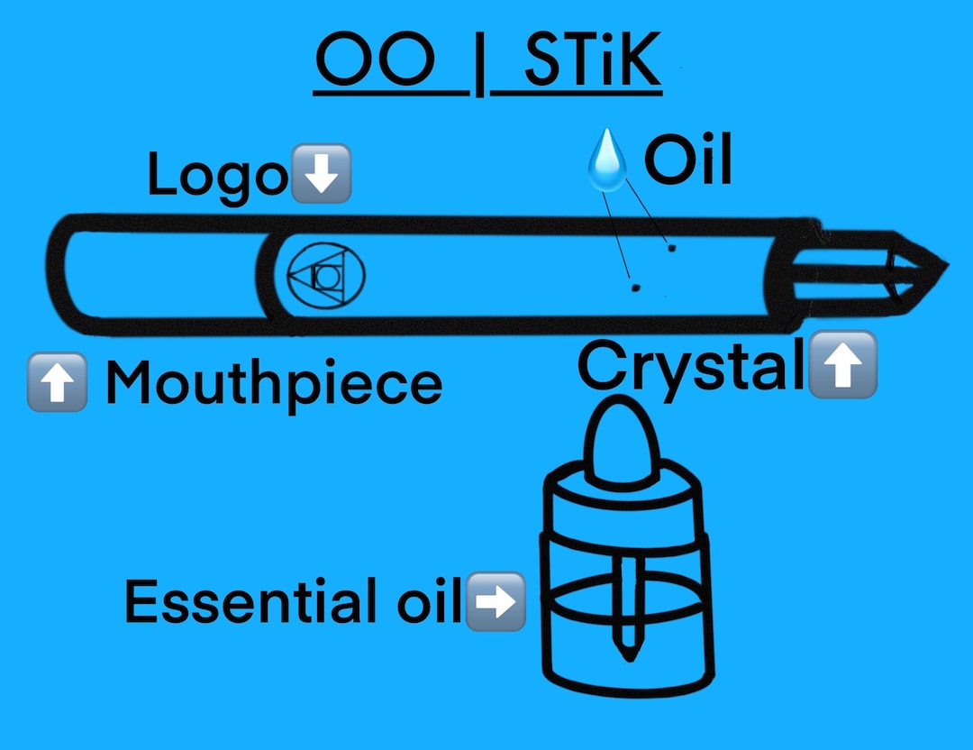 OO Stik | Bamboo Essential Oil Inhaler Pen [SHORT] W/ Crystal and ...