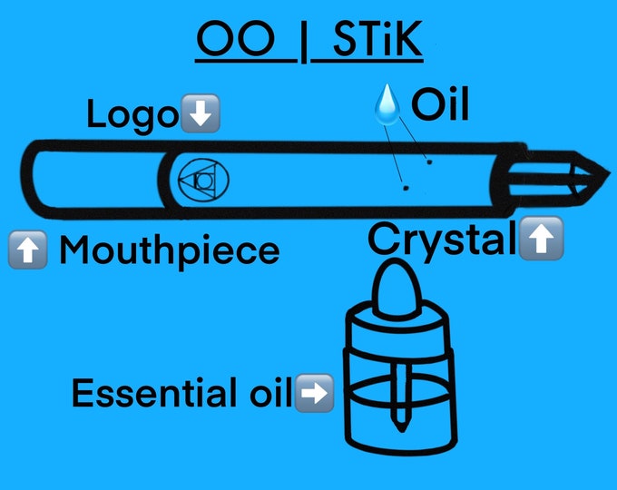 OO Stik Bamboo Essential Oil Inhaler Pen SHORT W/ Crystal and Copper ...