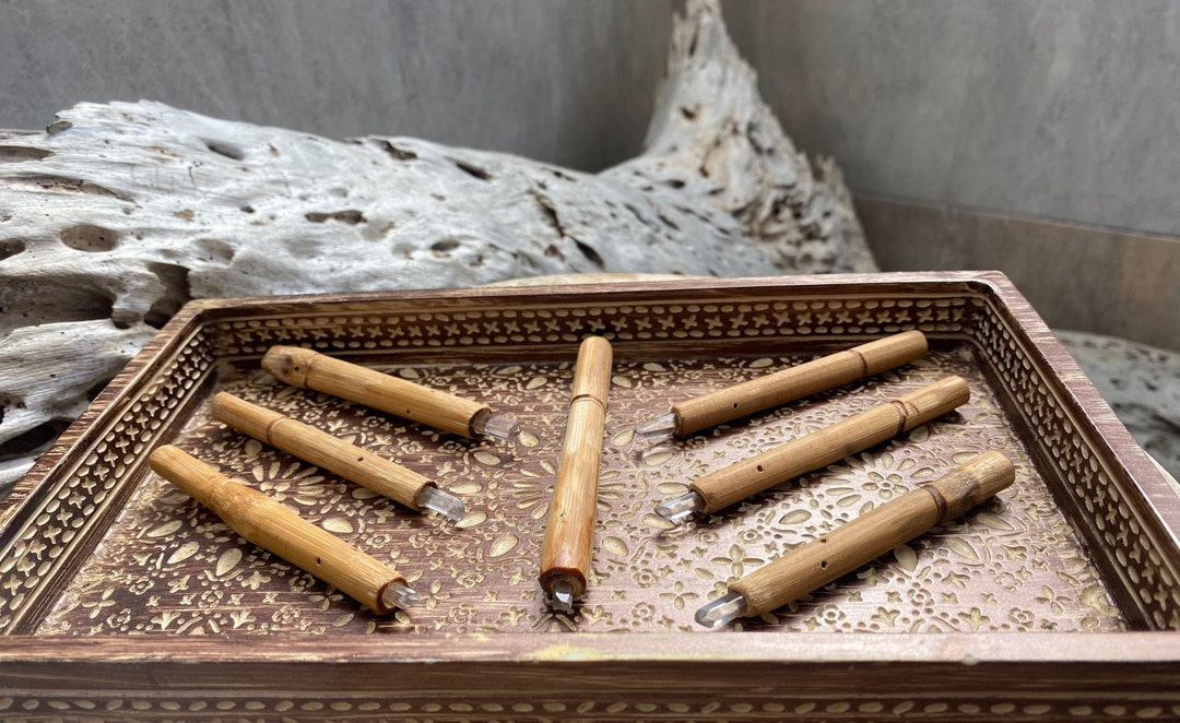 OO Stik Bamboo Essential Oil Inhaler Pen SHORT W/ Crystal - Etsy