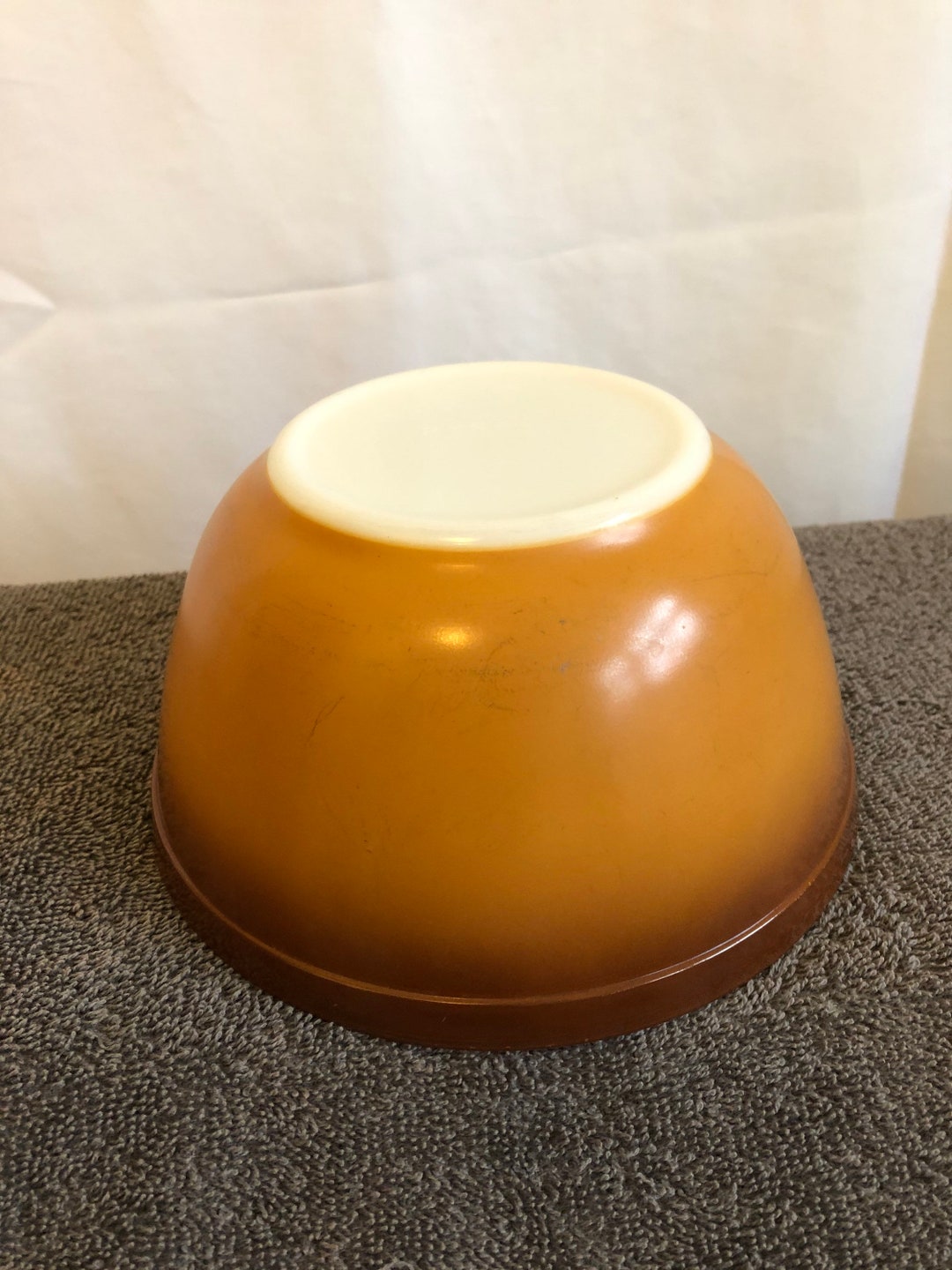 Pyrex 402 Bowl Brown Upper Rim With Tan Lower Part Old Orchard I ...