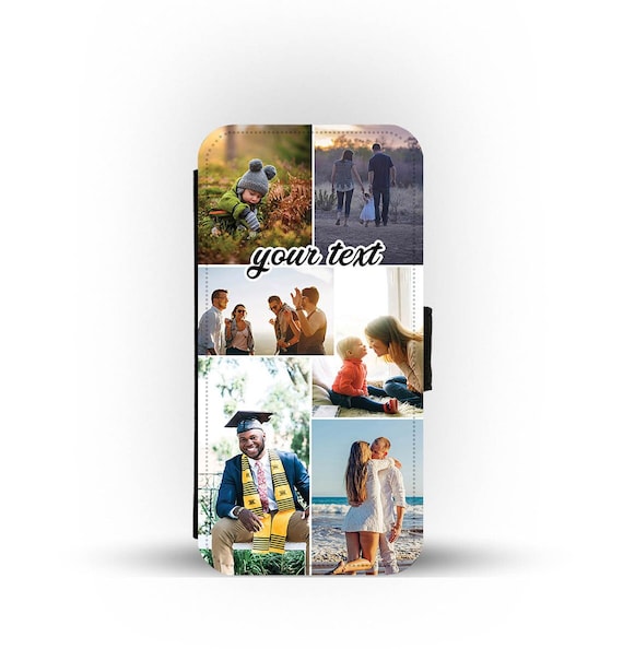 Custom Photo Collage Wallet Phone Cover Personalised | Etsy